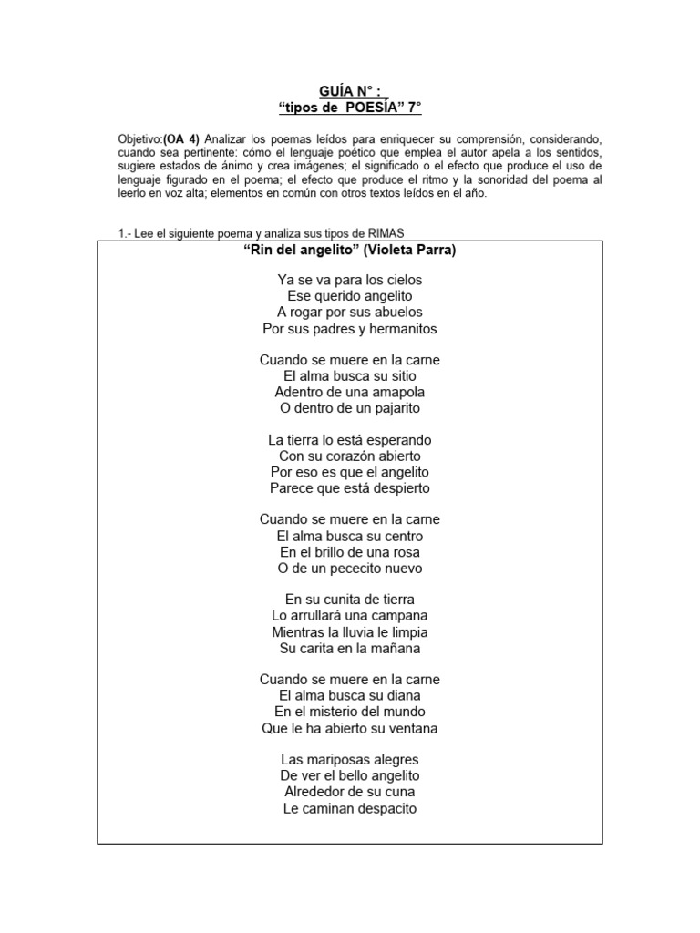 GUÍA N rimas | PDF | Poesía | Rima