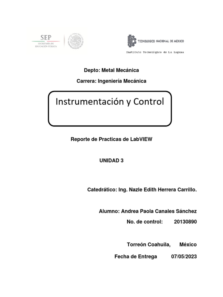Reporte de Practicas LabView Andrea Canales | PDF | Diodo emisor de luz Reporte de Practicas LabView Andrea Canales | PDF | Diodo emisor de luz