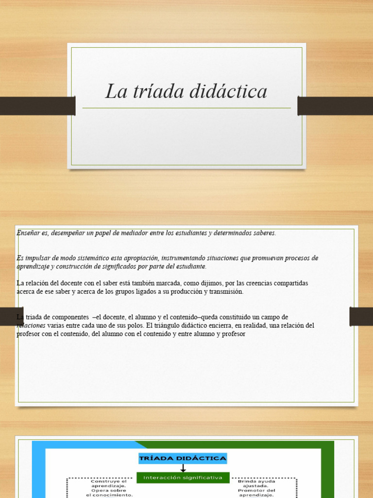 La Triada Didactica | PDF | Enseñando | Maestros