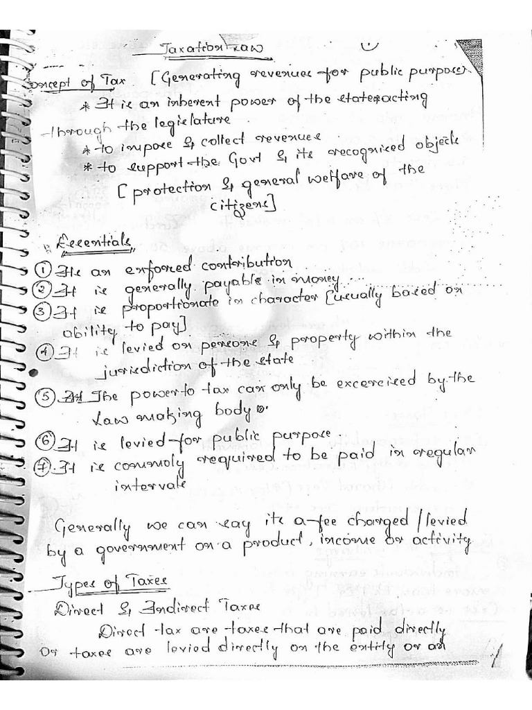 Taxation Handwritten Notes | PDF