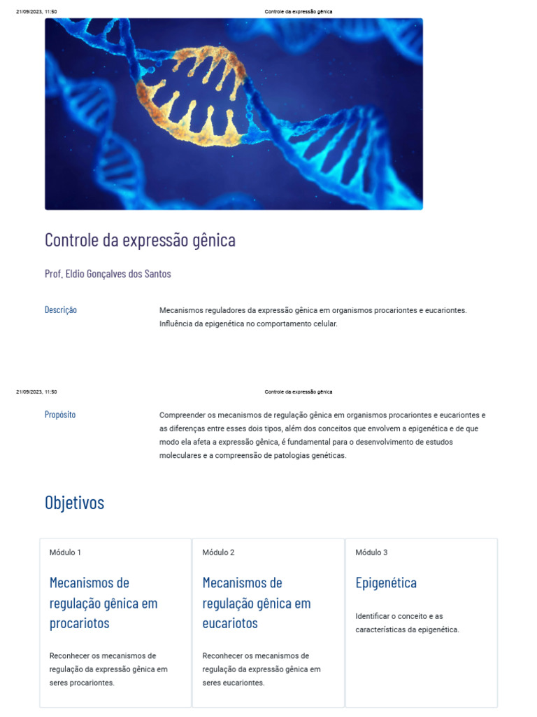 Controle Da Expressão Gênica | PDF | Gene | Expressão genética