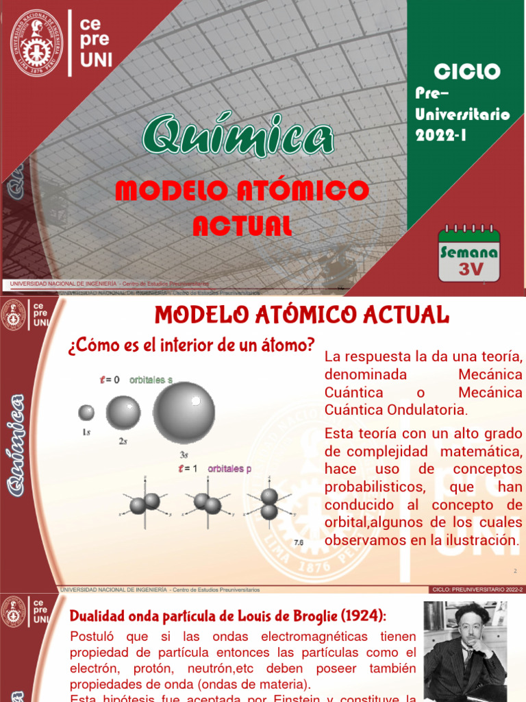 S3.1 - Modelo Atomico Moderno | PDF | Configuración electronica | Orbital atómico