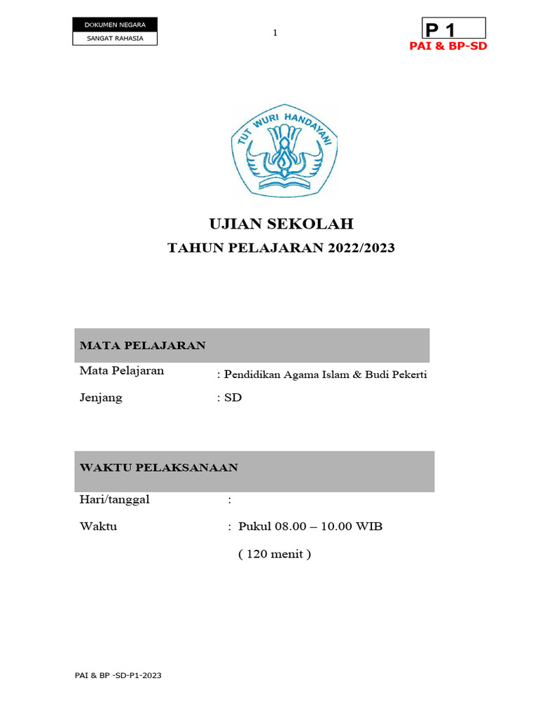 Us Pai 2022 2023 Paket 1 Pdf