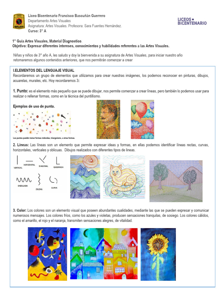1° Guía Artes Visuales 3°AÑO A | PDF