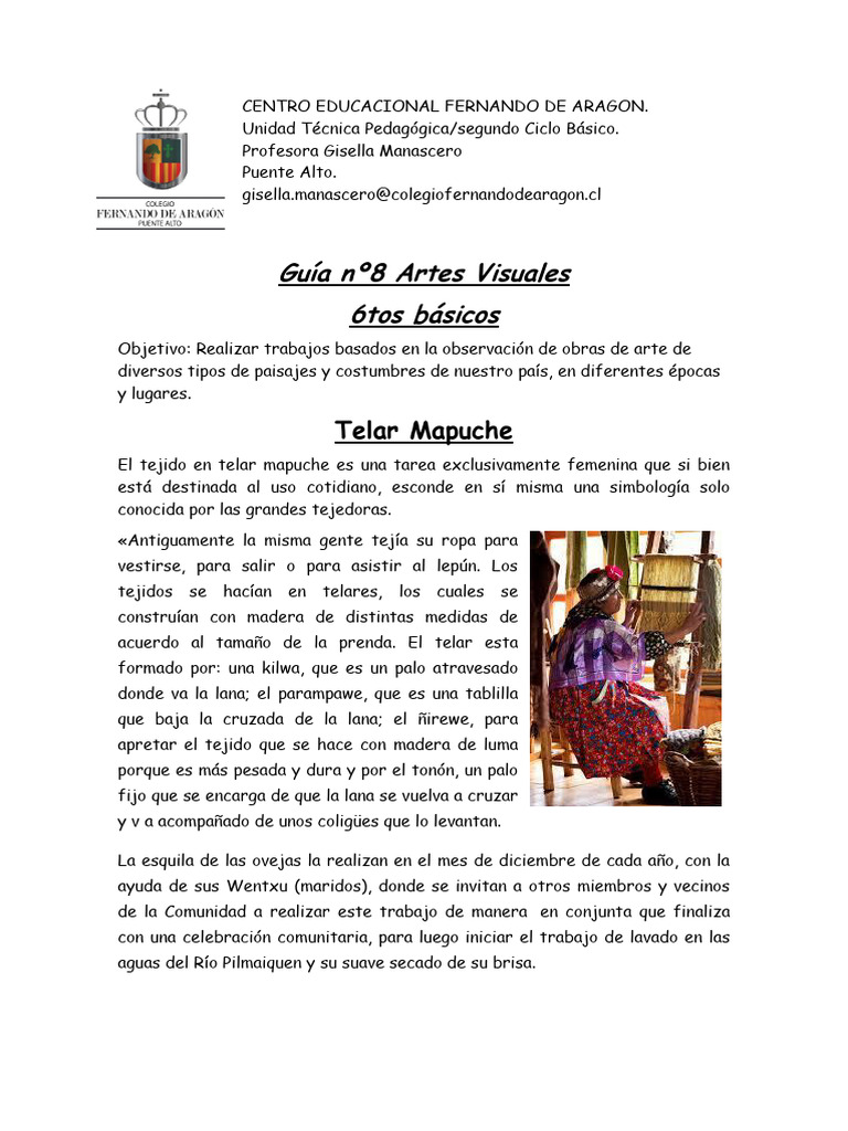 6 6o ARTE 04 15 OCTUBRE GUIA 8 | Descargar gratis PDF | Telar | Lana