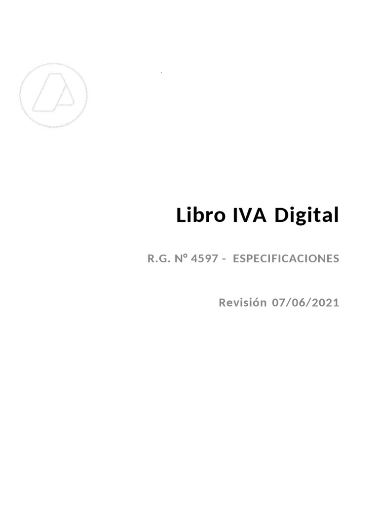 Libro IVA Digital Especificaciones | PDF