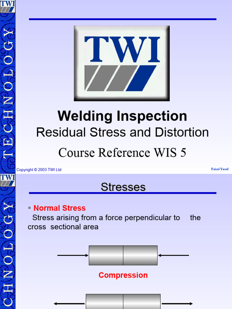 WIS5 Stress - Distortion | PDF | Stress (Mechanics) | Welding