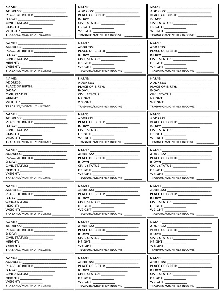 Cedula Form New | PDF