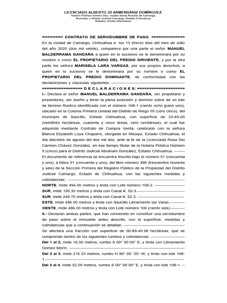 Servidumbre de Paso (Manuel Balderrama y Marisela Lara) | Descargar gratis PDF | Ley común ...