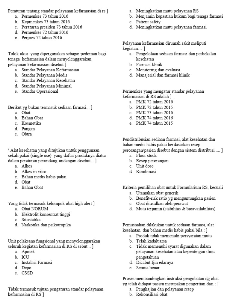 SOAL SKB TTK Farmasi | PDF