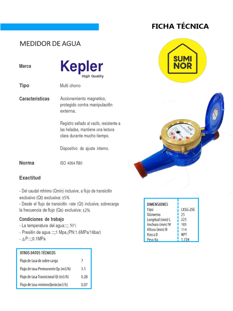 Ficha Tecnica - Medidor Multichorro 1 - Kepler 1 | PDF | Tecnología | Ciencia y matemáticas