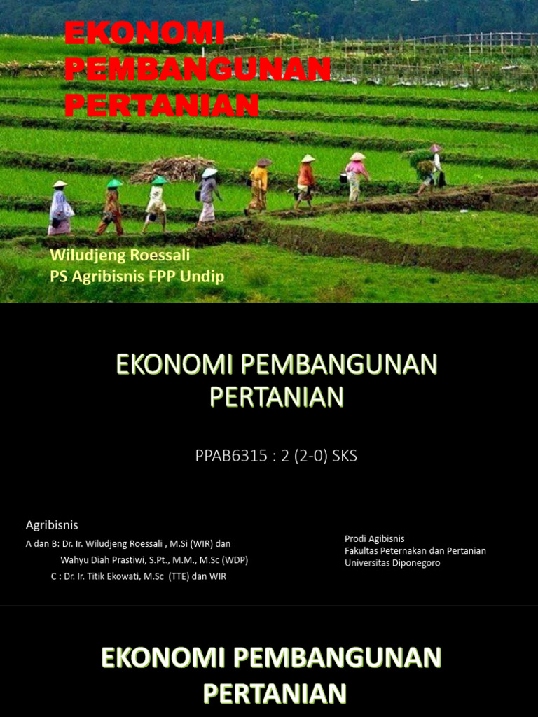 1 - 23 Ekonomi Pembangunan Pertanian | PDF