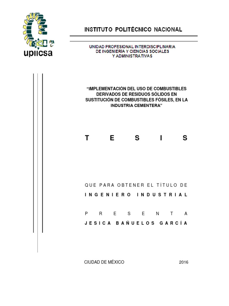 “implementaciÓn Del Uso De Combustibles Derivados De Residuos SÓlidos