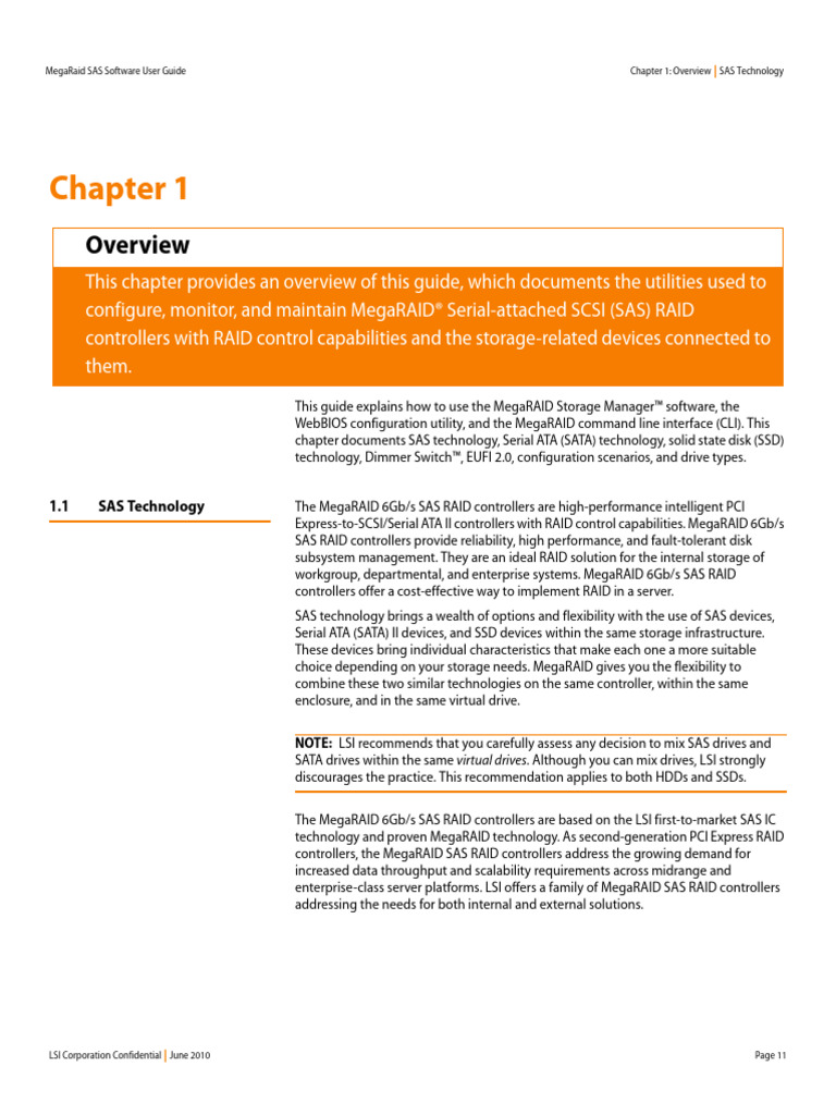 27 - MegaRAID SAS Software - Chapter - 01 | Download Free PDF | Solid ...
