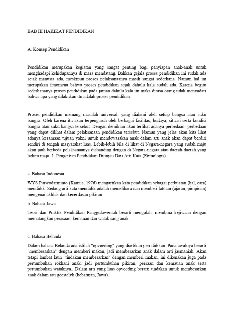 Hakikat Pendidikan | PDF