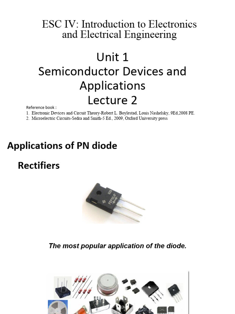 Unit 1 Lecture 2 - Rev | PDF | Rectifier | Diode Unit 1 Lecture 2 - Rev | PDF | Rectifier | Diode