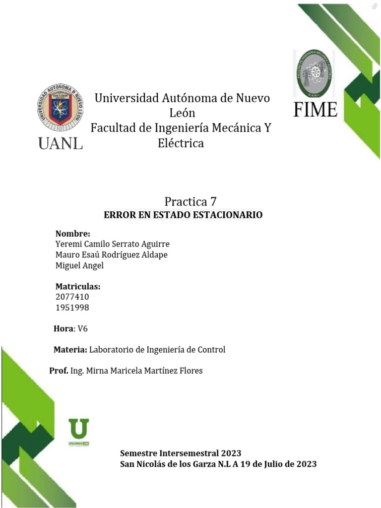 Practica 7 Ing de Control | PDF | Ingeniería | Teoría de sistemas