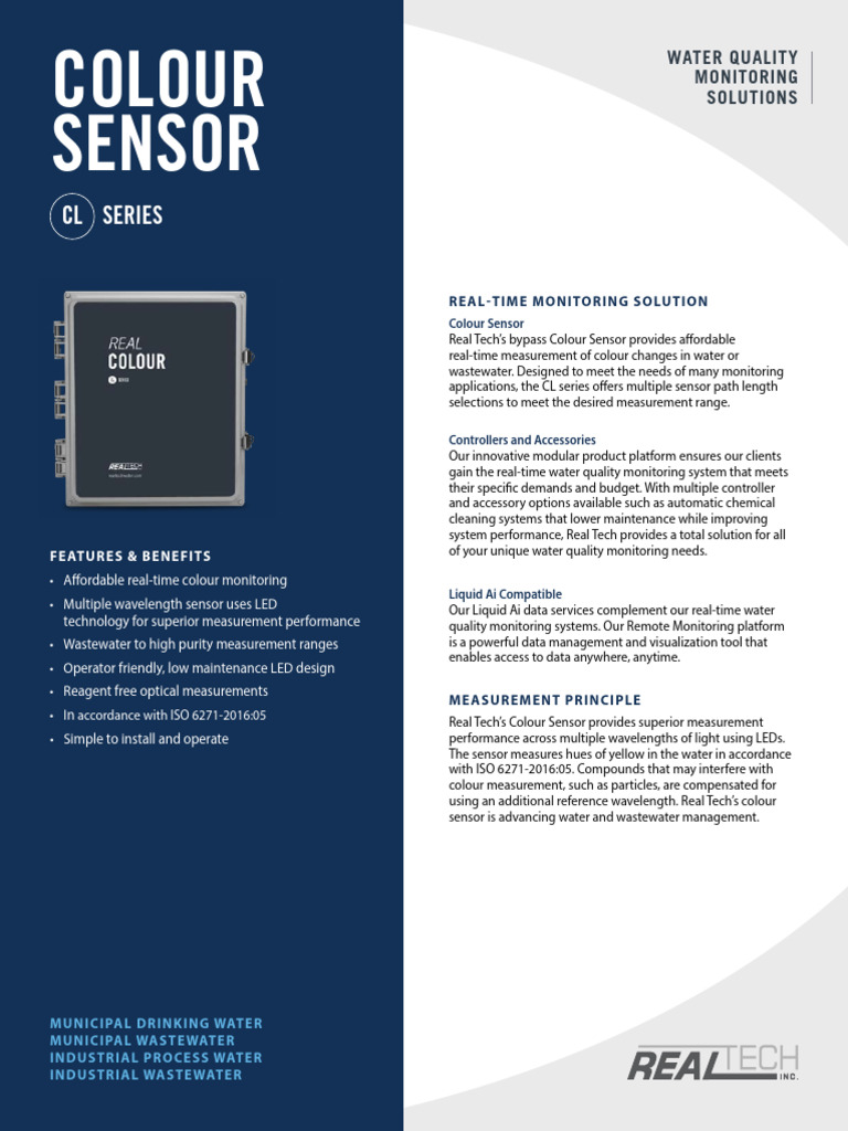 Colour-Sensor-CL-Series-Specification-Sheet-Real-Tech-1 | PDF | Water ...