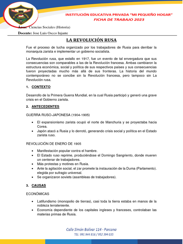 Revolucion Rusa | PDF | Vladimir Lenin | Imperio ruso