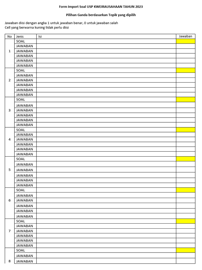 Format - Soal - CBT-Kelas X (3) - 2023 | PDF