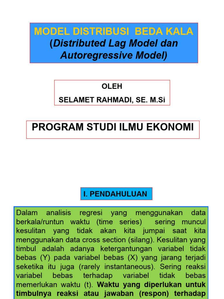 Model Lag dalam Ekonomi dan Regresi | PDF | Metode & Bahan Ajar ...