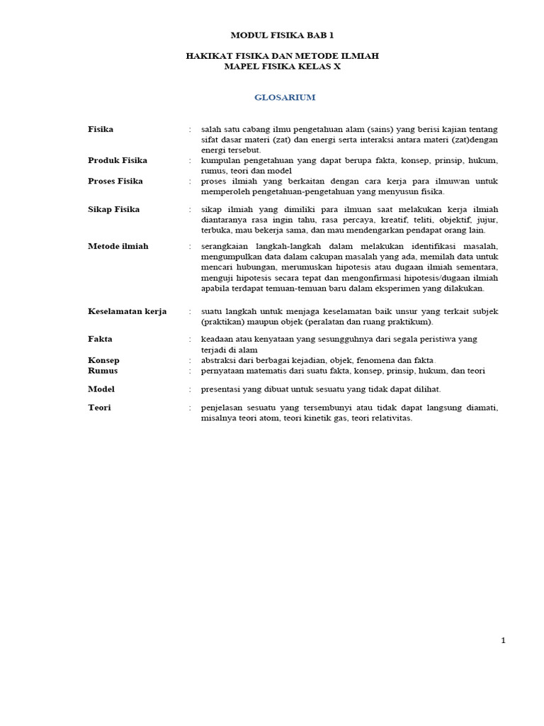 Modul X Hakekat Fisika Metode Ilmiah Rev2 | PDF