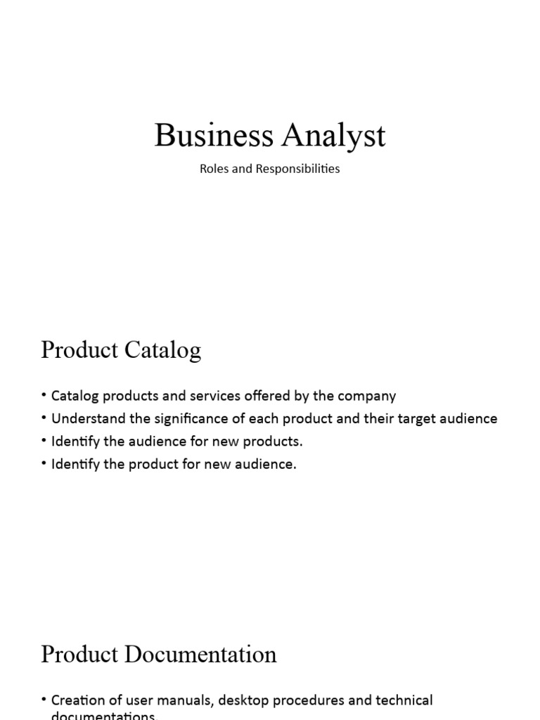 Business Analyst Roles and Responsibilities | PDF