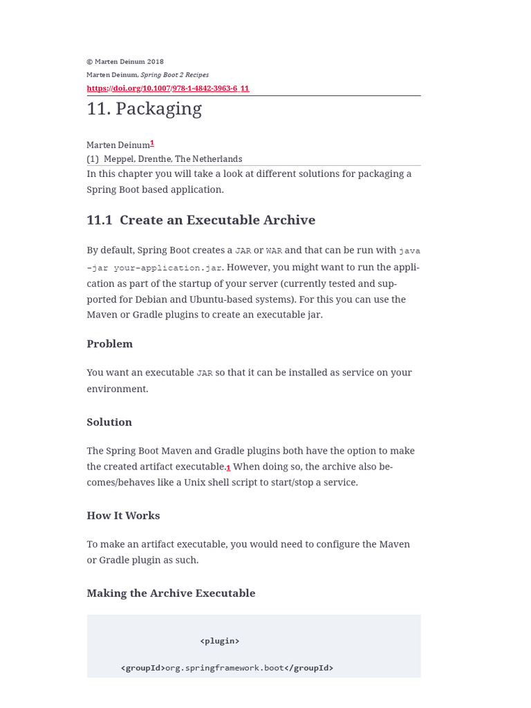 Packaging Spring Boot 2 Recipes A Problem-Solution Approach | PDF