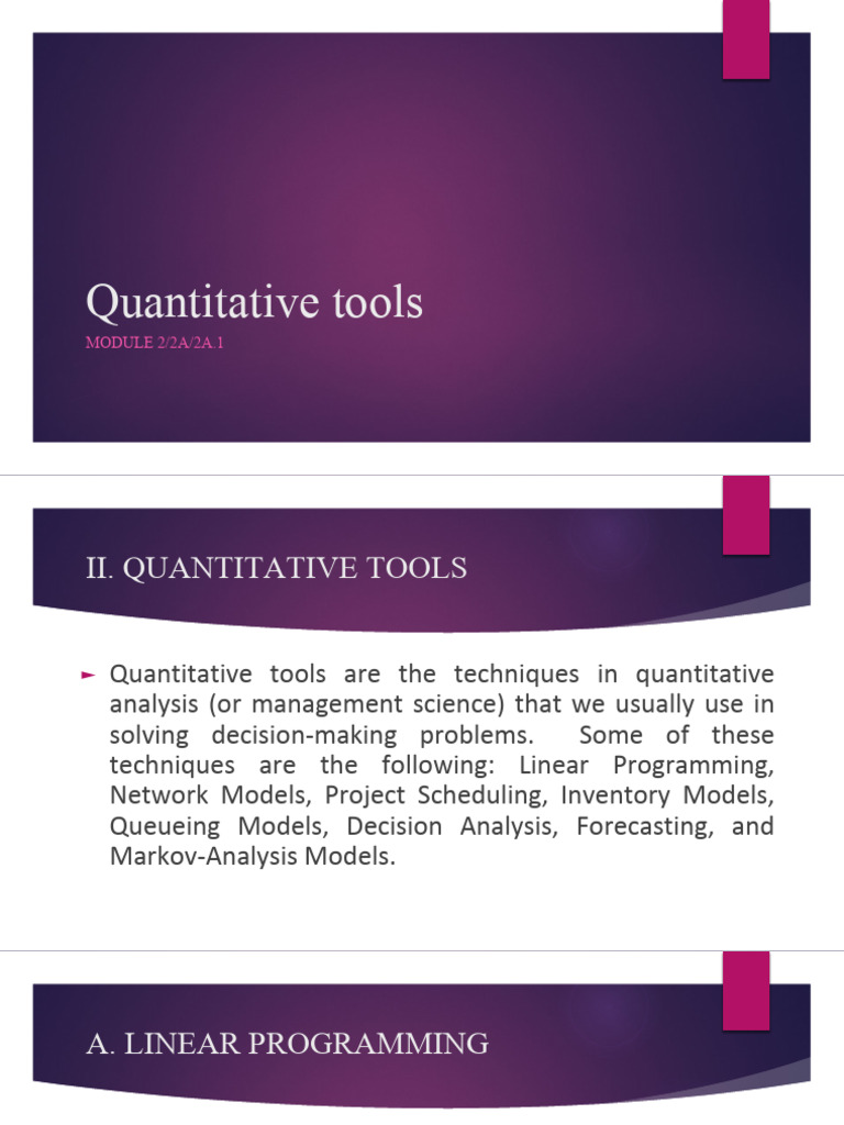 Quantitative Tools | Download Free PDF | Mathematical Optimization | Linear Programming