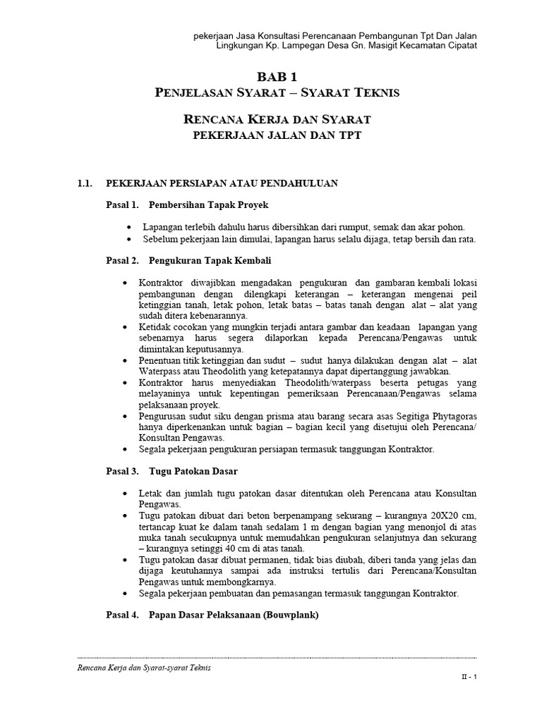 Rencana Kerja Dan Syarat | PDF
