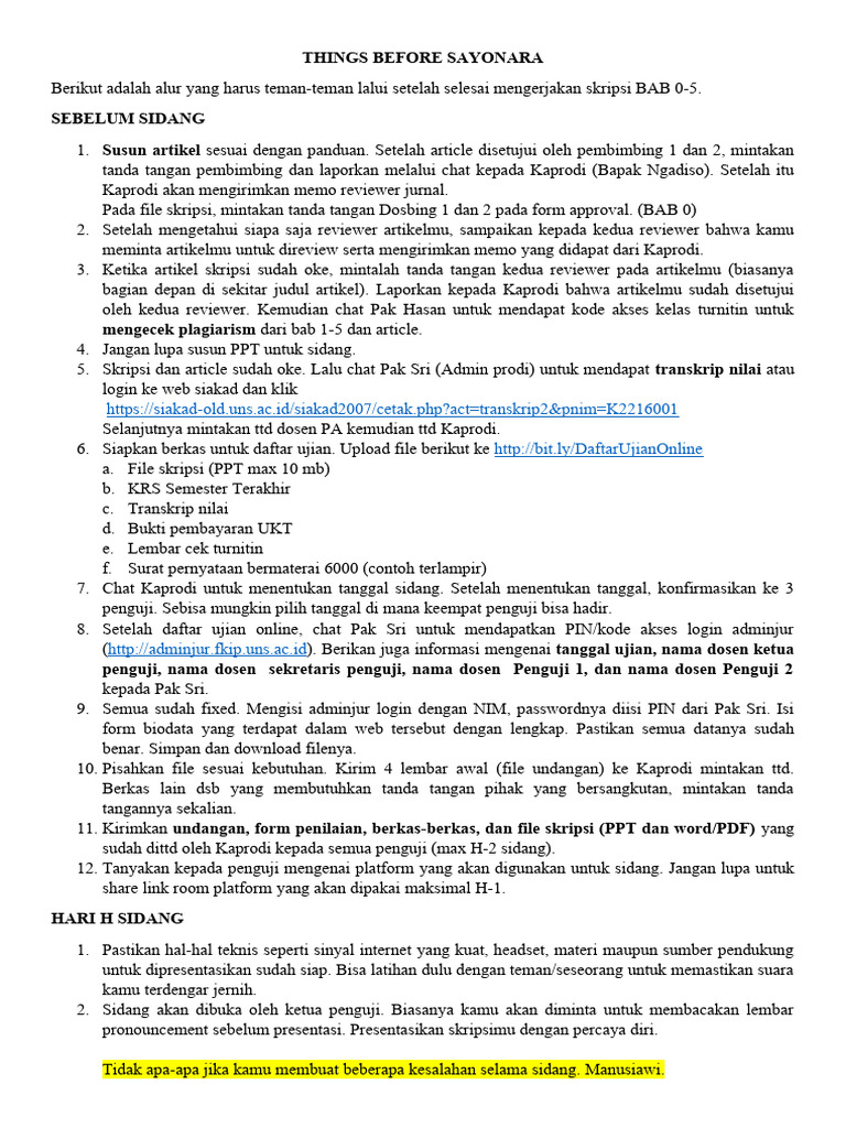 Alur Sidang Dan Wisuda Daring EED | PDF