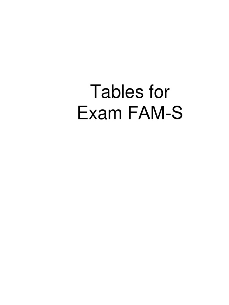 Tables Fam S | PDF | Estimator | Statistical Theory
