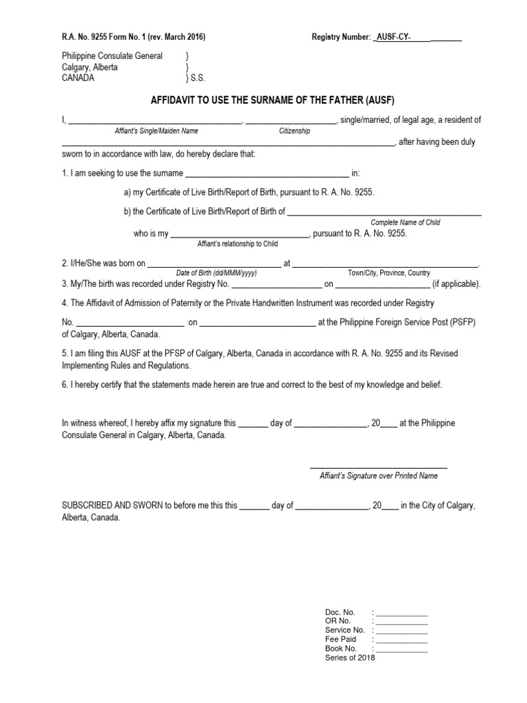 AUSF | PDF | Affidavit | Document