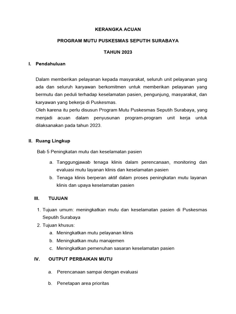 Kak Program Mutu | PDF