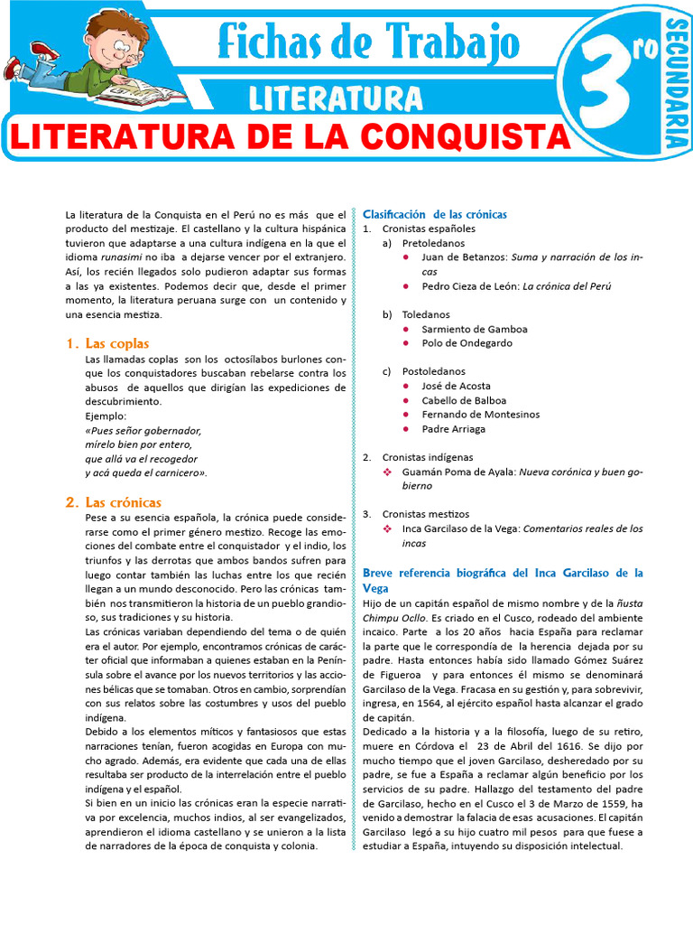 Literatura-de-la-conquista-para-Tercer-Grado-de-Secundaria (1) | PDF ...