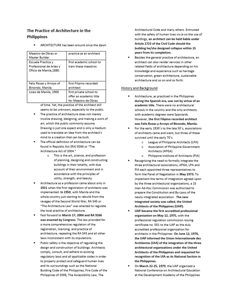 Prof Prac 2 Reviewer | PDF | Architect | Licensure