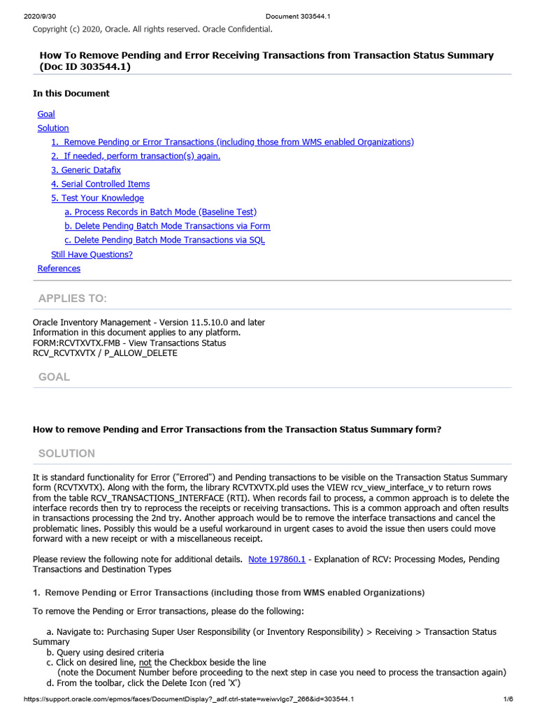 How To Remove Pending and Error Receiving Transactions From Transaction ...