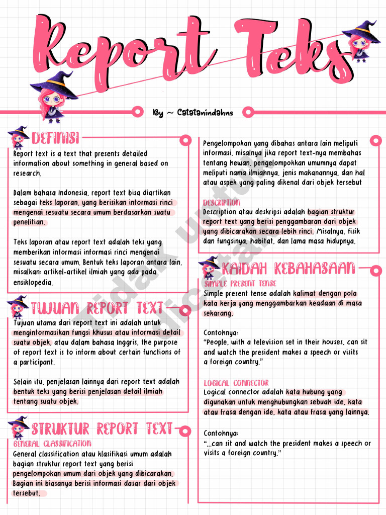 Report Teks - Bahasa Inggris by Catatanindahns | PDF