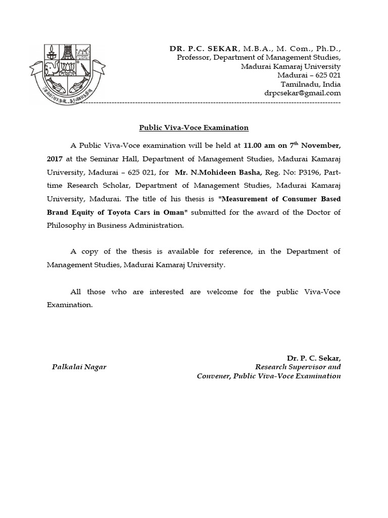 Viva Invitation | PDF | Computers