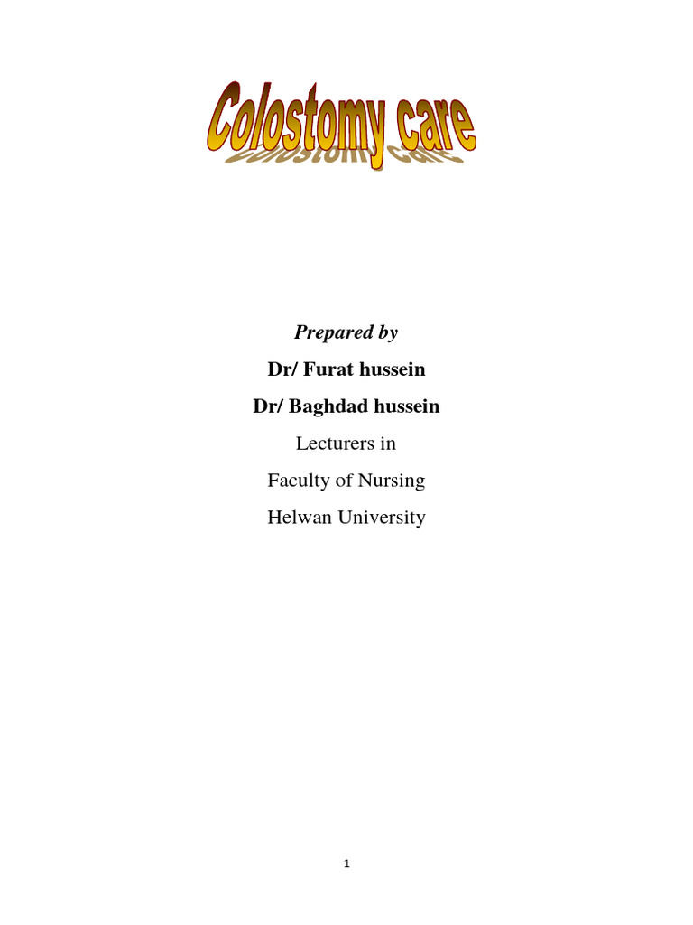 Colostomy Care | PDF | Gastroenterology | Clinical Medicine