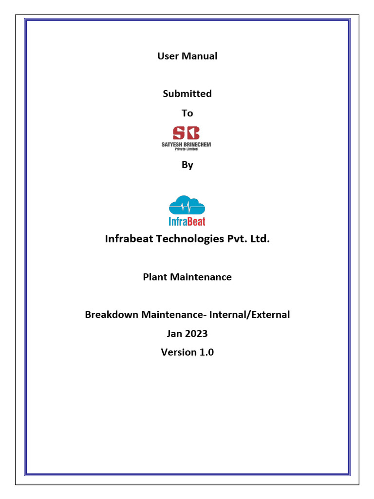 PM - Usermanul - Breakdown Maint (INT - EXT) | PDF | Menu (Computing) | Logistics