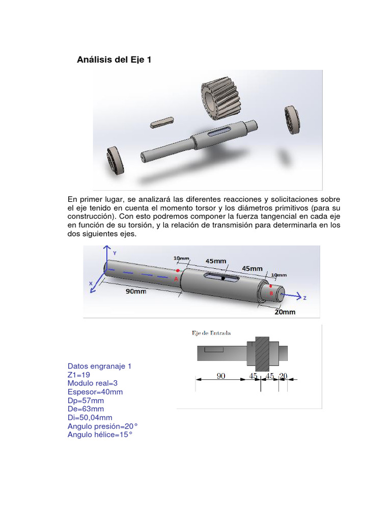 Analisis Eje 1 (Mathcad) | PDF | Engranaje | Fatiga (material)