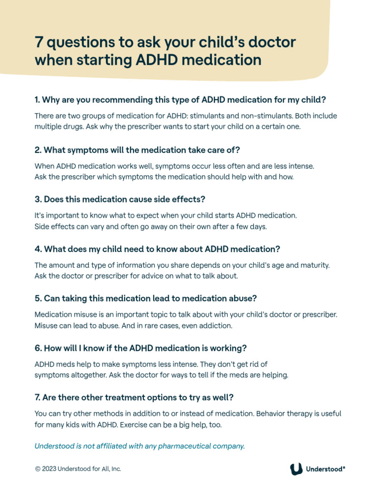 7 Questions To Ask Your Child S Doctor When Starting ADHD Medication ...