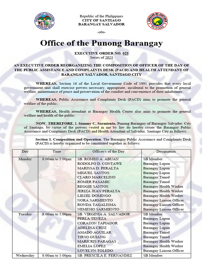 Office of The Punong Barangay | PDF