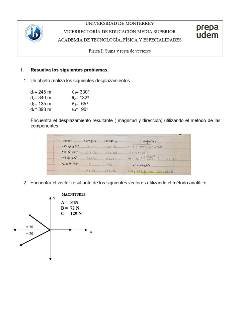 Suma y Resta de Vectores - Español | PDF