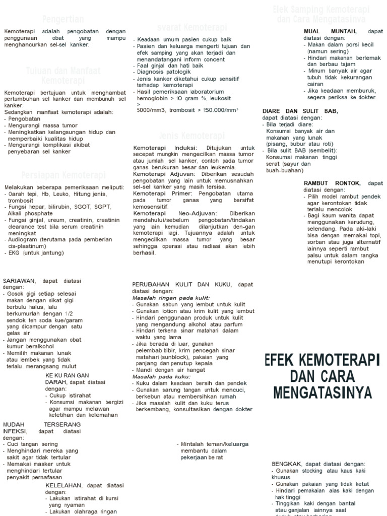 Efek Kemoterapi Dan Cara Mengatasinya | PDF Efek Kemoterapi Dan Cara Mengatasinya | PDF