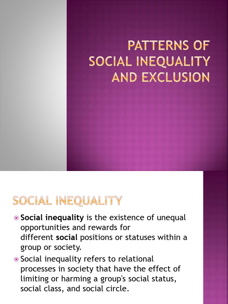 Ch-5 Patterns of Social Inequality and Exclusion Notes (1) | PDF ...