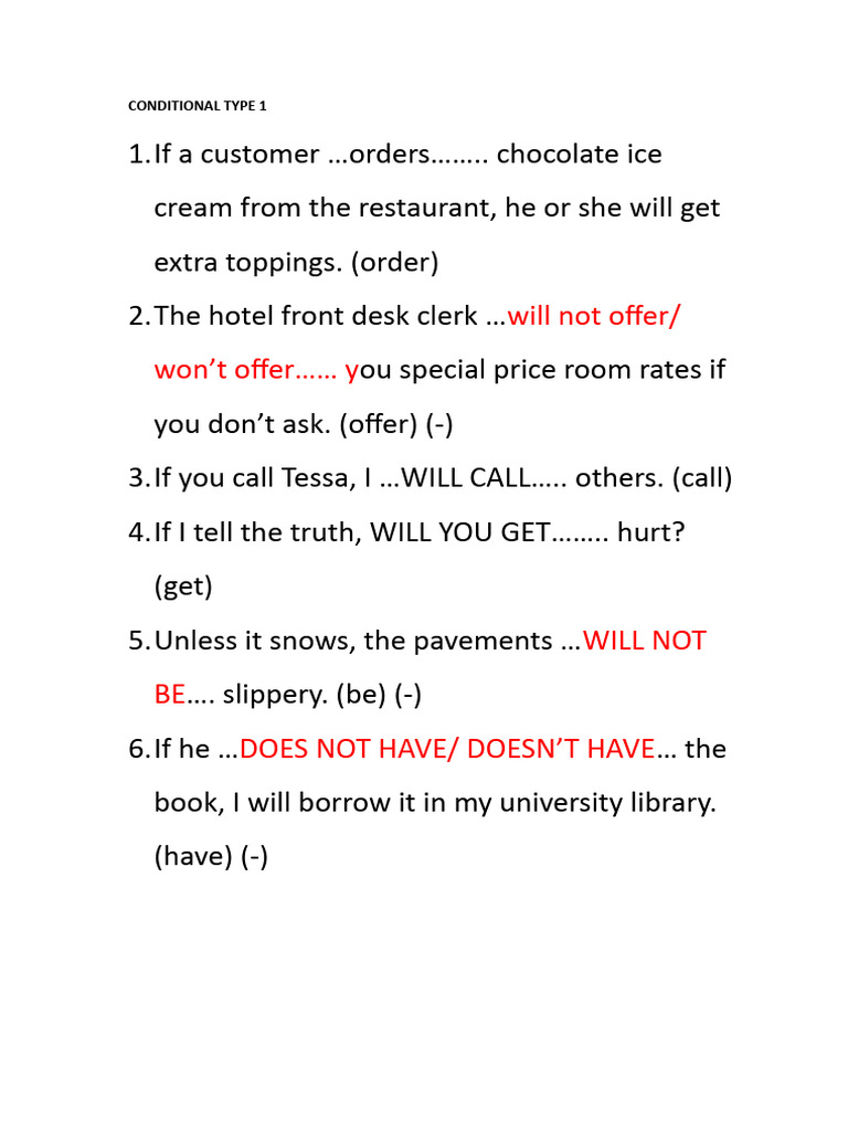 Soal Conditional Sentences Type 1 2 Pdf