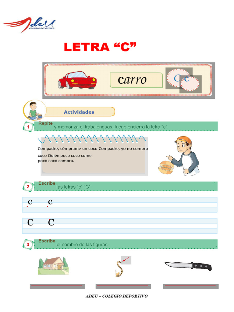 MMM Letra "C" para Primer Grado de Pimaria | PDF