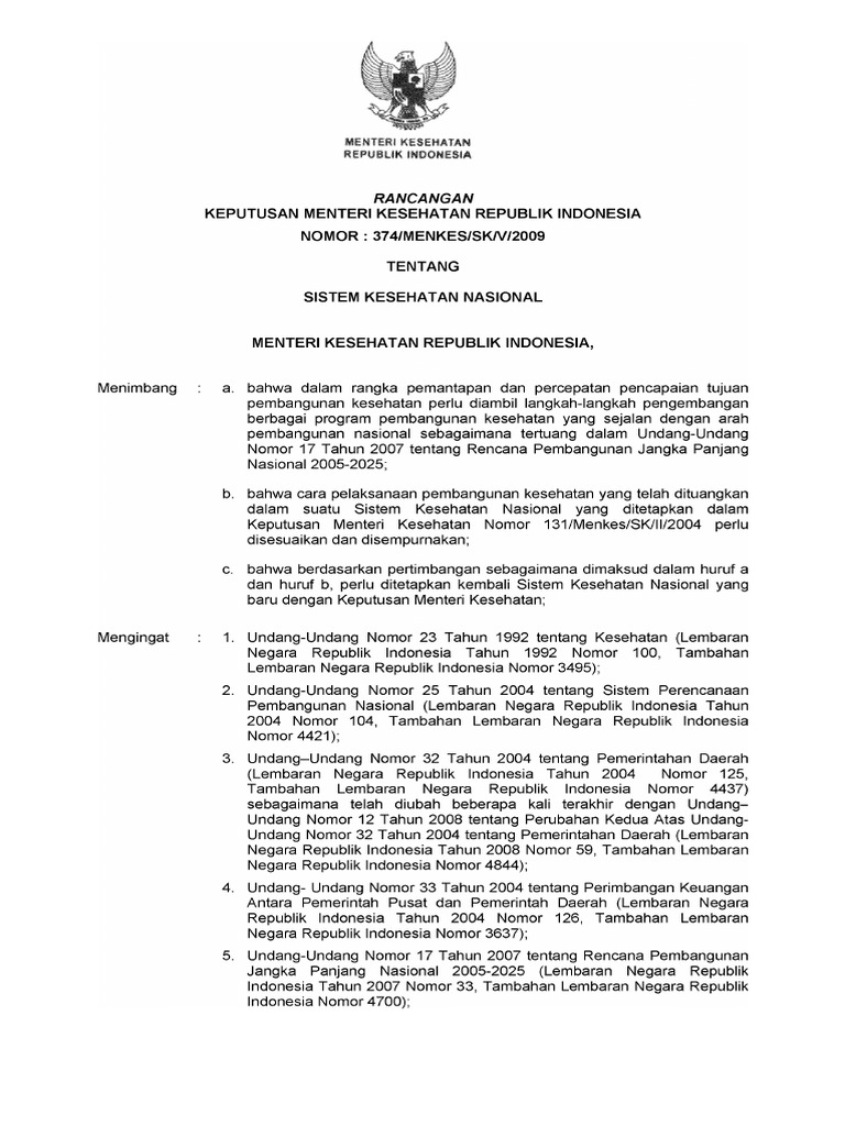 Kepmenkes 2009 SKN | PDF